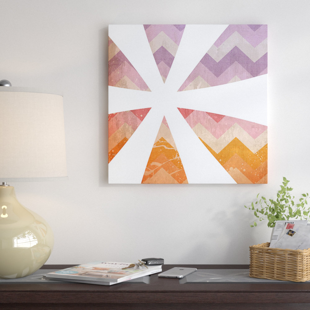 East Urban Home 'Asterisk - Blah Stained' Graphic Art on Canvas in Orange and Purple - Wayfair ...